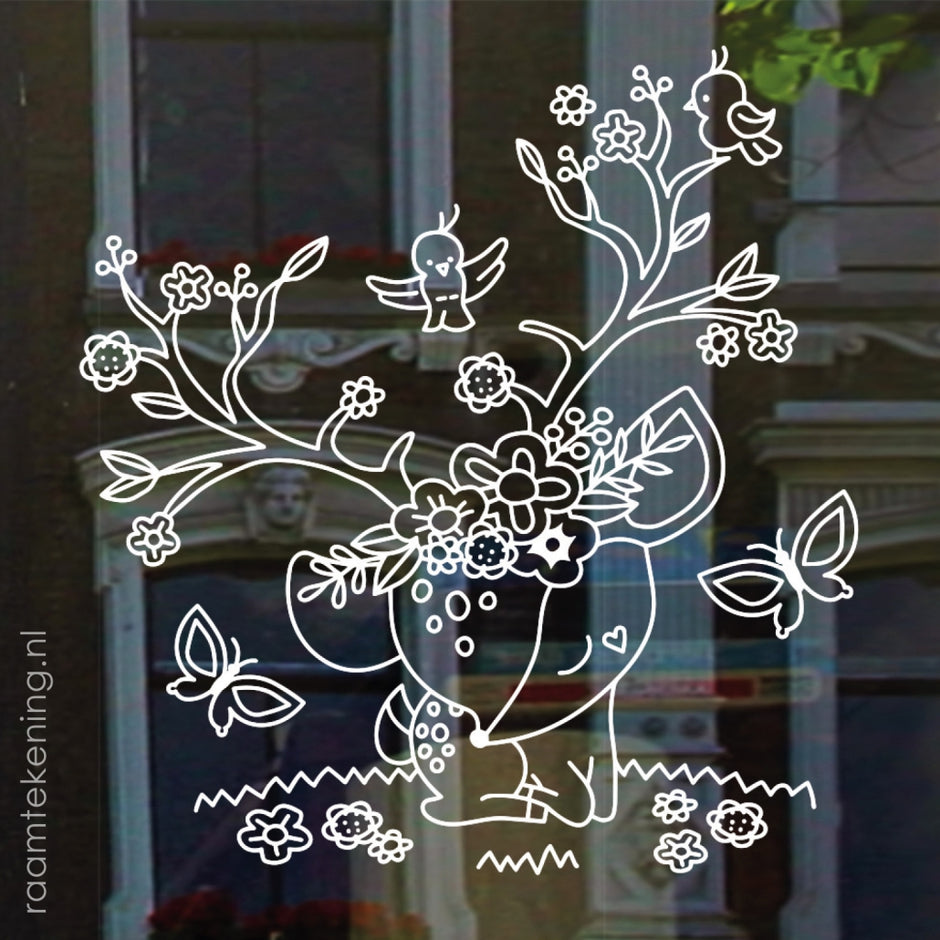 Lente raamtekening
