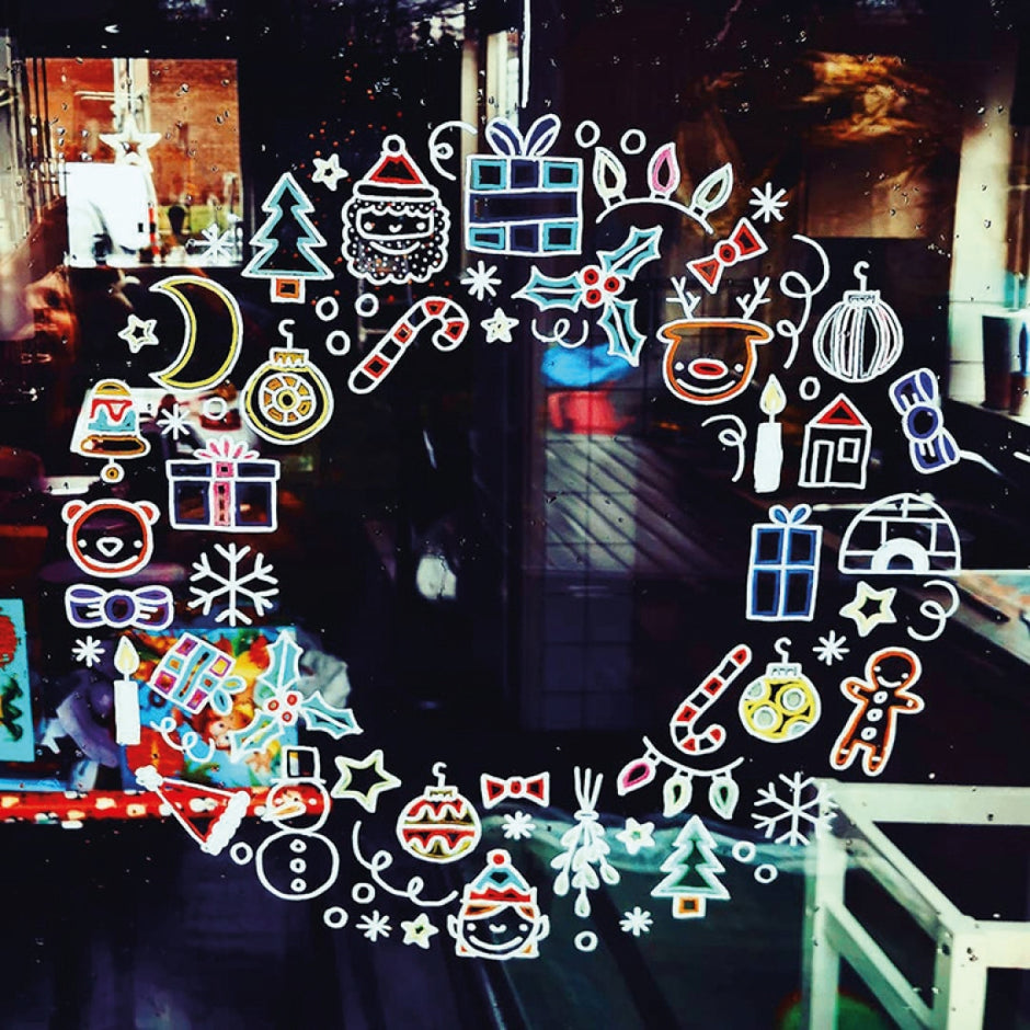 Kerstmis raamtekening